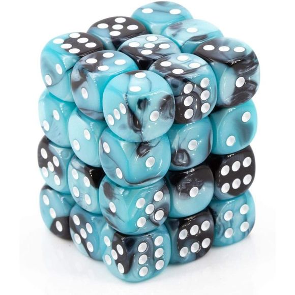 Chessex | Games | Chessex Gemini Blackshellwhite 2mm D6 Dice Block 36 ...
